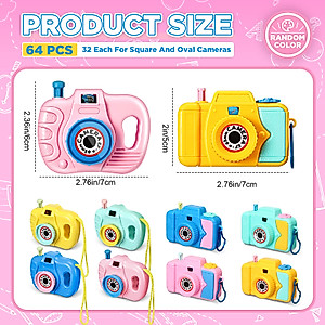 Hungdao 64 Pcs Toy Camera Bulk Set Pretend Play Prop with Images in Viewfinder, Mini Play Camera Plastic Camera Toy Birthday Party Favors, Goodie Bag Fillers, Return Gifts for Boys and Girls