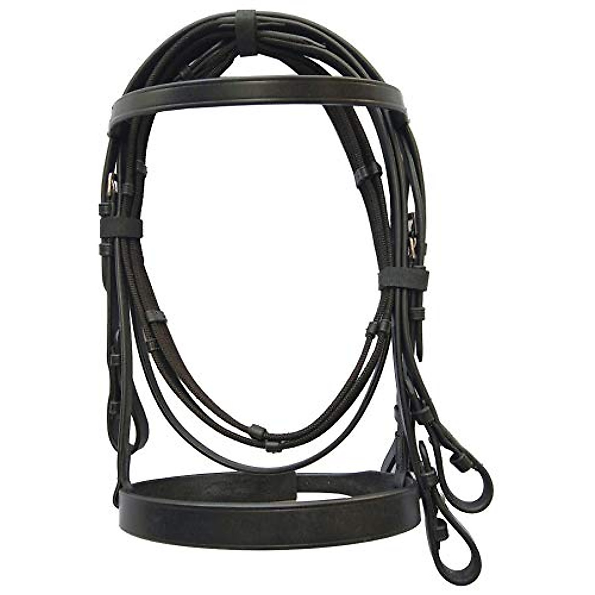 Black Leather Horse Bridle - Plain Hunter Bridle for Horses - COB Size