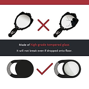 DEATTI Unbreakable Hand Mirror with Silicone Handle,Anti-Slip Handheld Mirror for Salon,Barber Shops,Travel,Makeup,Shaving,7.5" W x 11" L