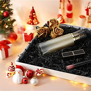 JINMING 0.5 LB Black Crinkle Cut Paper Shred Filler,Shredded Paper for Gift Baskets,Crinkle Paper for Gift Wrapping