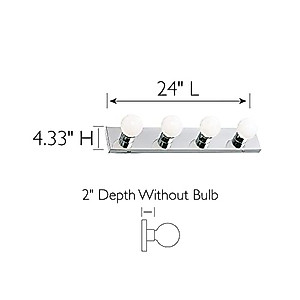 Design House 500892 4 Light Vanity Light, Polished Chrome, 24"