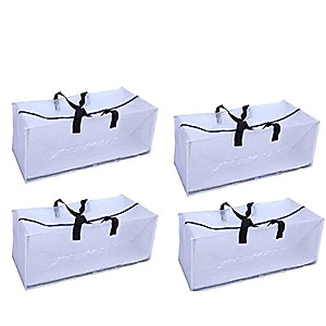 KPSON 4 Pack Heavy Duty Extra Large Clear Storage Bag, Moving Bag, Clothes Organizer, for Blanket, Comforter, Bedroom Closet, Dorm Room Essentials, Moving Supplies, Storage Tote (4 Pack)