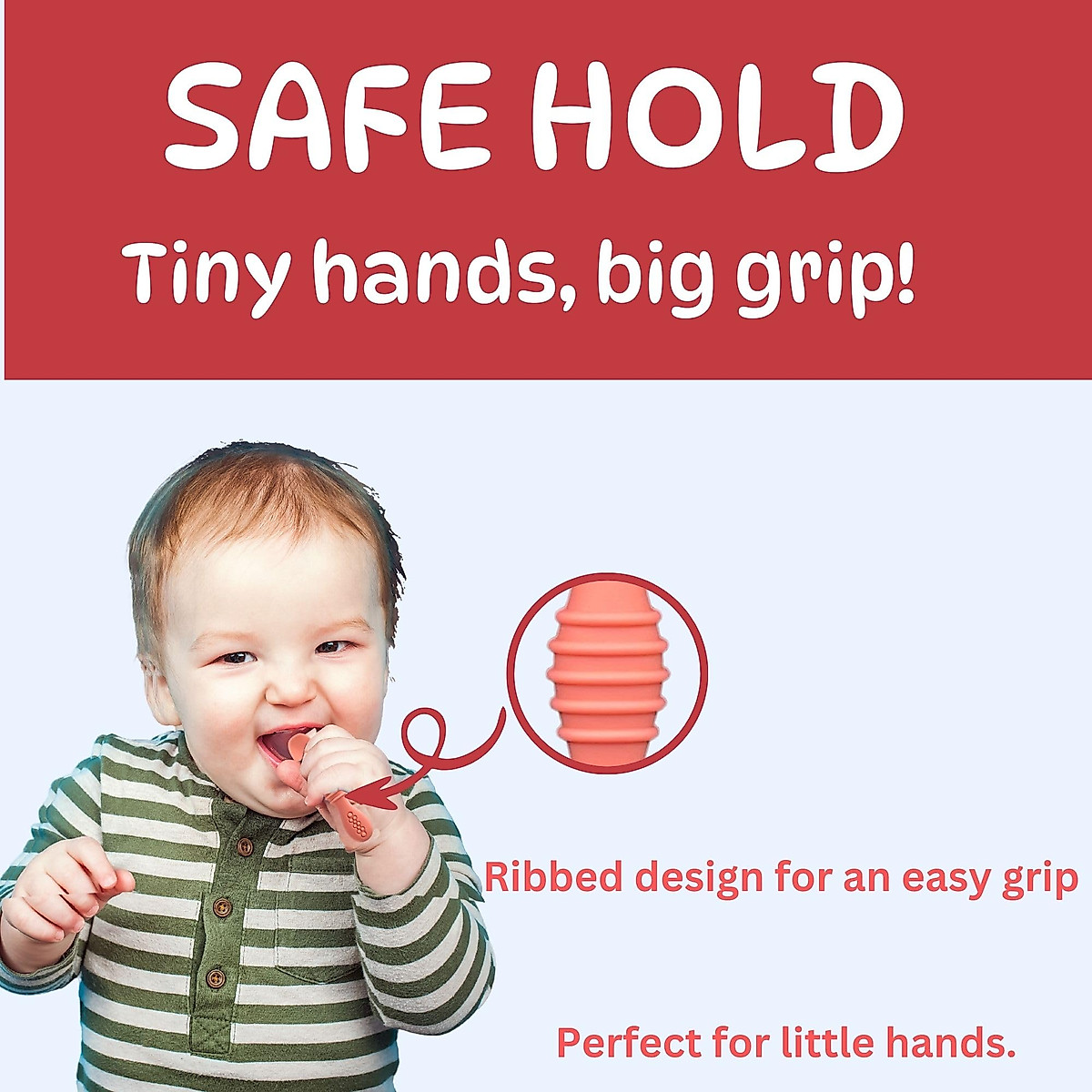 Toddling Silicone Baby Spoon Set, Infant Spoon 3-12 Months, Self-feeding Spoon, Dishwasher and Microwave Safe, First Stage Baby Led Weaning Spoon, Set of 2 (Spoon & Pre-spoon) (Sage), 2.5x11