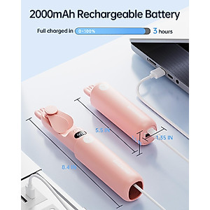 Bearwind Portable Handheld Fan, Personal Mini Travel Fan - Hand Held Fan, 2 Speed, LED Display, USB Rechargeable, Cute Lash Eyelash Pocket Fan