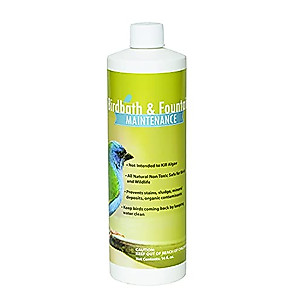 Sanco Bird Bath & Fountain Maintenance, Fast-Acting Enzyme-Based Formula Will Extend The Life of Your Water Feature, Aid in Maintaining a Balanced Ecosystem, 16 oz