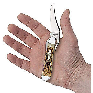 Case WR XX Pocket Knife Amber Jigged Bone Russlock Item #260 - (61953L SS) - Length Closed: 4 1/4 Inches