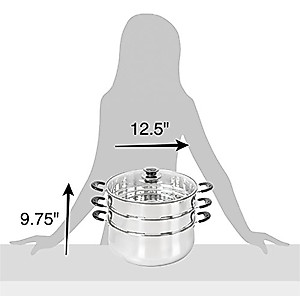 Concord 30 CM Stainless Steel 3 Tier Steamer Pot Steaming Cookware - Triply Bottom
