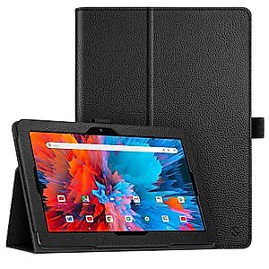 Fintie Case for QunyiCO Y10 10.1" / Pritom Tronpad M10 10 inch Tablet, Premium Vegan Leather Folio Protective Stand Cover with Pencil Holder - Black