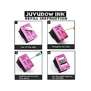 Juyudow Ink Refill Kit Compatible for HP Printer Cartridge (5 Bottles x 100ml) 21 22 564 60 61 62 63 711 94 95 96 901 902 920 932 933 934 940 950 951 952 970 971