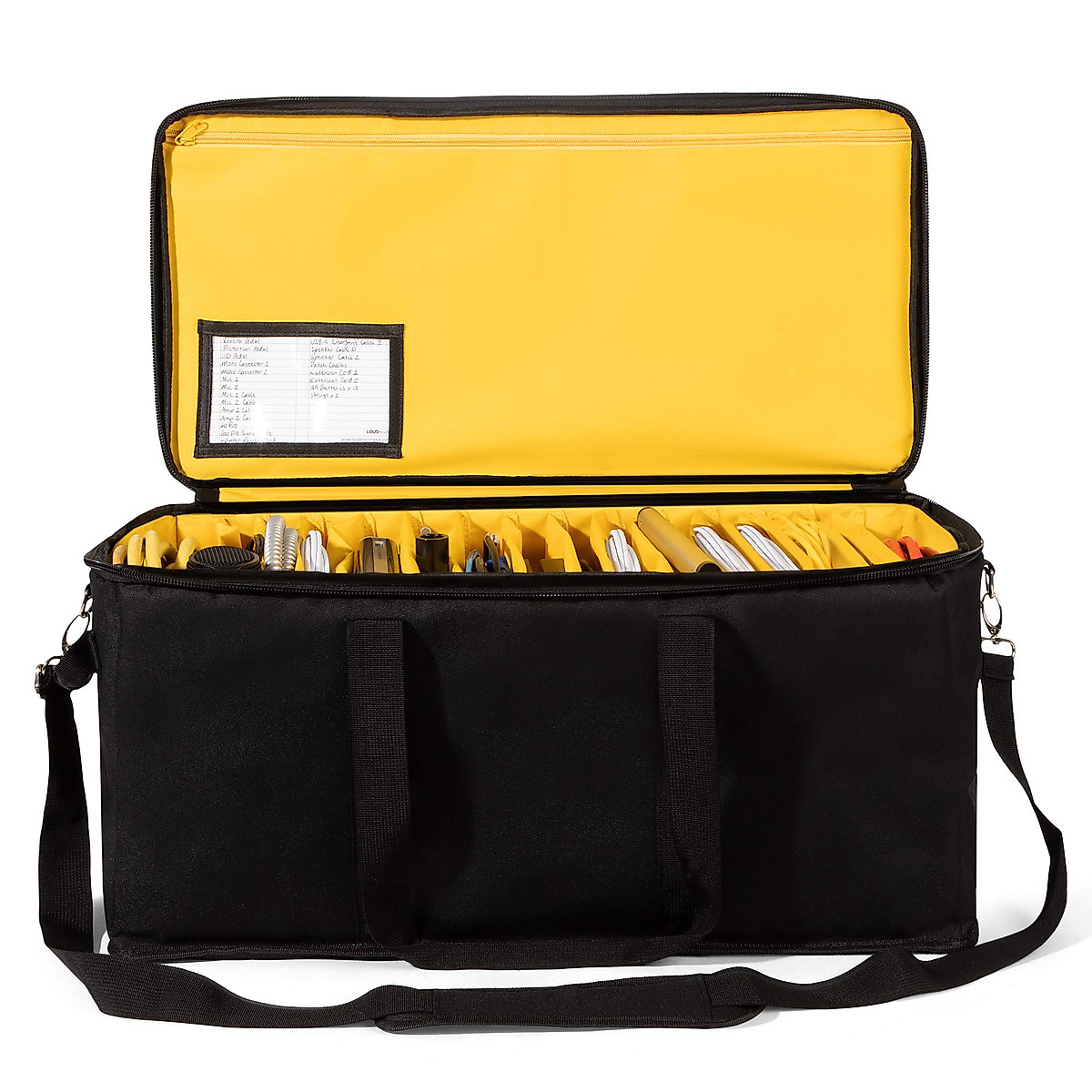 Loudmouth Large Cable File Bag | Music Cord Organizer Case for Musician and DJ | Professional Durable Gig Bag for Sound Lighting Camera Gear Equipment and Accessories