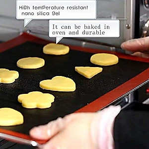 Silicone hollow Baking Mat Sheet, Set of 2. NonStick Oven Liner Perforated Mesh Pad , baked biscuits non-stick high temperature mat, breathable fiberglass baking mat, double-sided available.