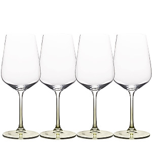 Mikasa Gianna Ombre Set of 4 White Wine Glasses, 15.25-Ounce, Sage