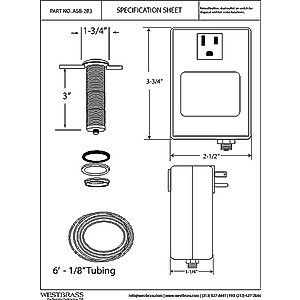 Westbrass ASB-07 Sink Top Waste Disposal Air Switch and Single Outlet Control Box, Flush Button, 1-Pack, Satin Nickel