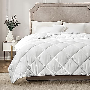 Homelike Moment Comforters Queen Size - White Down Alternative Duvet Insert Bed Comforter Full, Lightweight Soft Quilted Bedding Comforter for All Season with Corner Tabs