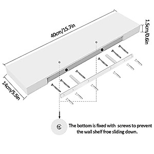 Set of 3 Floating Shelves,Wall Mounted Floating Storage Shelves,White Finish Wall Mount Shelf Sets, Wood Wall Shelves for Decor and Display,Be Used for Kitchen, Bathroom,Living Room, Bedroom and More.