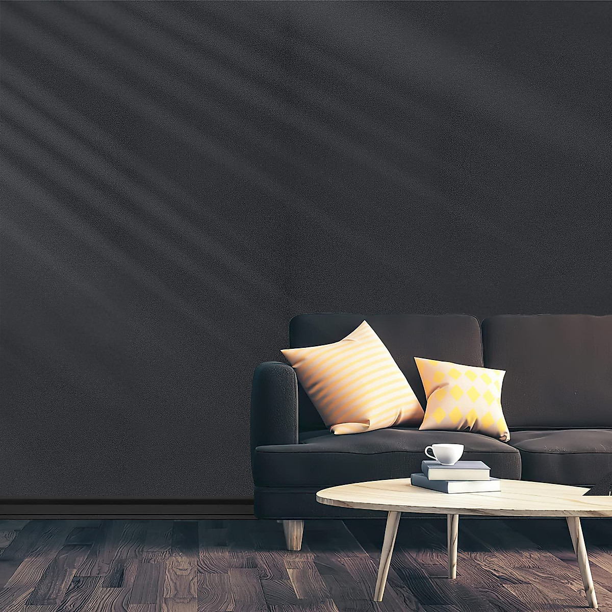 Arthome17 x240 Black Wallpaper Peel and Stick Wallpaper,Matte Black Contact Paper Self-Adhesive and Removable Vinyl Wallpaper Waterproof Contact Paper for Cabinets Countertops Wall Covering