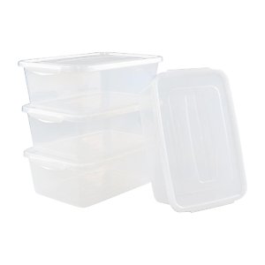 Innouse 4 Packs 6.5 Quart Clear Storage Bin, Plastic Latching Storage Container Box with Lid