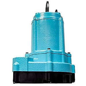 Little Giant 9EC-CIM 115-Volt, 4/10 HP, 4200 GPH Manual Cast Iron Sump/Effluent Pump with 20-Ft. Cord, Blue, 509805