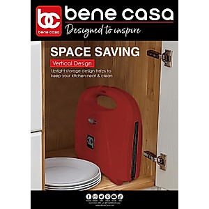 Bene Casa - Red Nonstick Flat Grill Sandwich Maker - Includes Cool-touch Handles and Die Cast Aluminum Cooking Surface