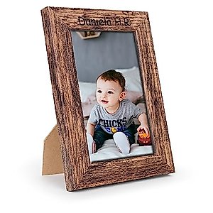 Personalized Wooden Picture Frames 8x10 in - Vertical Dark Wood Vintage Picture Frames - Custom Rustic Wood Photo Frames for Wall & Desktop Display - Customized 8"x10" Picture Frame Gift