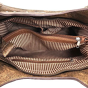 Zelris Women Tote Handbag Western Gleaming Buckle Floral Cowgirl Concealed Carry Purse (Beige)