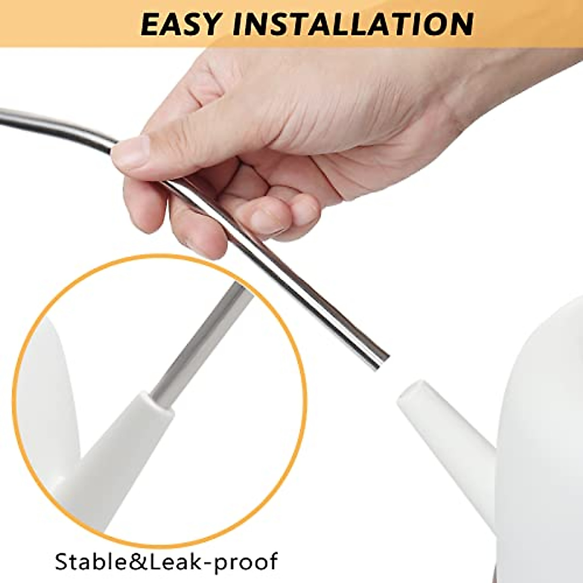 SAROSORA Watering Can for Hous Plants Garden Flower Long Spout 1.2L Helps You Water Tiny House Plants, Succulents, Bonsai or Herb Gardens (White)