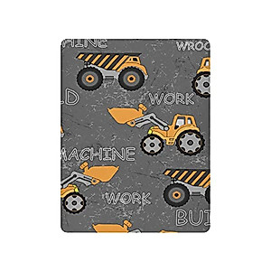 Mazeann Build Truck Car Crib Sheets Soft Breathable Fitted Baby Crib Sheets Mattress Cover for Girl Boys, 52" x 28" x 9"