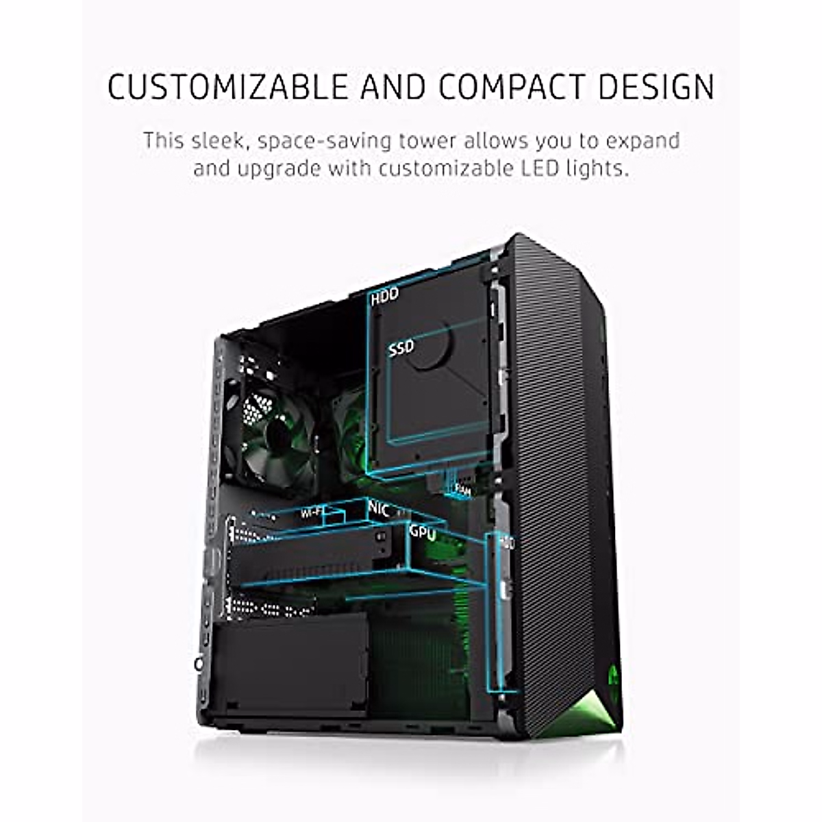 HP Pavilion Gaming PC, AMD Ryzen 7 5700G Processor, 16 GB SDRAM, 512 GB SSD, Windows 11 Pro, Wi-Fi 5 & Bluetooth Combo, 9 USB Ports, Pre-built Gaming PC Tower, Mouse and Keyboard (TG01-2360, 2021)