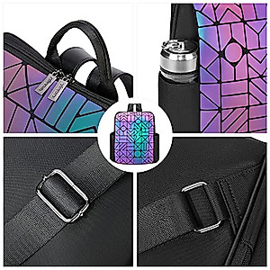 Geometric luminous crossbody bag glow-in-the-dark handbag Holographic reflective backpack purse clutch bag (backpack)
