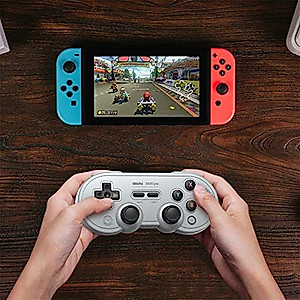 8Bitdo SN30 Pro Wireless Bluetooth Controller with Hall Effect Joystick Update, Compatible with Switch, PC, macOS, Android, Steam Deck & Raspberry Pi (Gray Edition)