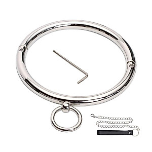 Adavidsource Stainless Steel Necklace Decoration Unisex Necklace Metal Choker Short Collar Fashion Choker (003S-Diameter:12cm)