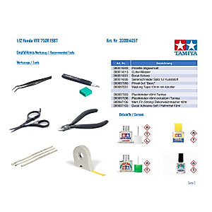 Tamiya 300014057 Honda VFR 750R 1987 Motorradmodell Bausatz 1:12 Vehicle 14057 VFR750R Motorbike Model Kit, Brown, Mittel