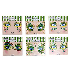 St Patrick's Day Tattoos - Temporary Glitter Face Art | Embellishments Costume for Parade Party School | Over 125 Pieces