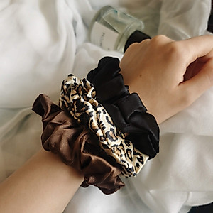 Michooyel 3Pack Silk Scrunchies For Hair Mulberry Silk 16 Momme Scrunchies With Elastic Band Silk Hair Scrunchies Hair Ties For Women Girls