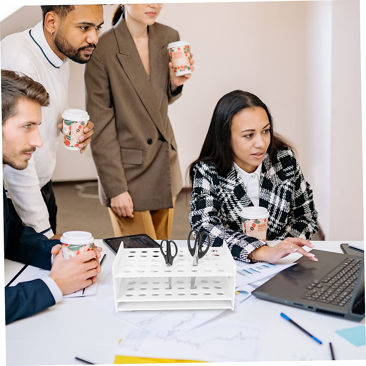 DOITOOL Wooden Paint Organizer and Paint Brush Holder, for 40 Bottles or Brushes - Paint Holder for Acrylic Painting, Paint Rack for Miniature Paint Set, Acrylic Paint Storage, Craft Paint Organizer