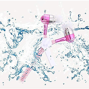 SPRINT4DEALS Luminous Zip Earphones Glow in The Dark Zipper Headphones Light up Wired Earbud Stereo Earphones for Mobile Phones Tablet (Pink)