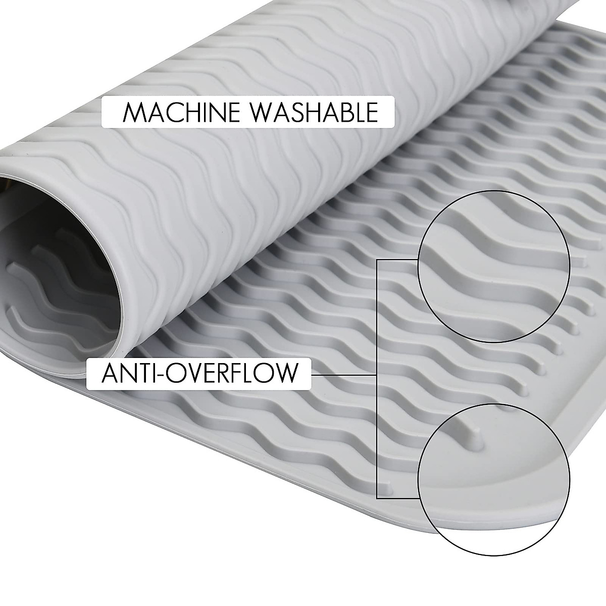 Kitchen Refrigerator Shelf Liners Non Adhesive 12x16 inch , Non Slip Drawer Cabinet Liner for Shelves , Fridge Mats Waterproof Washable 2 Pack