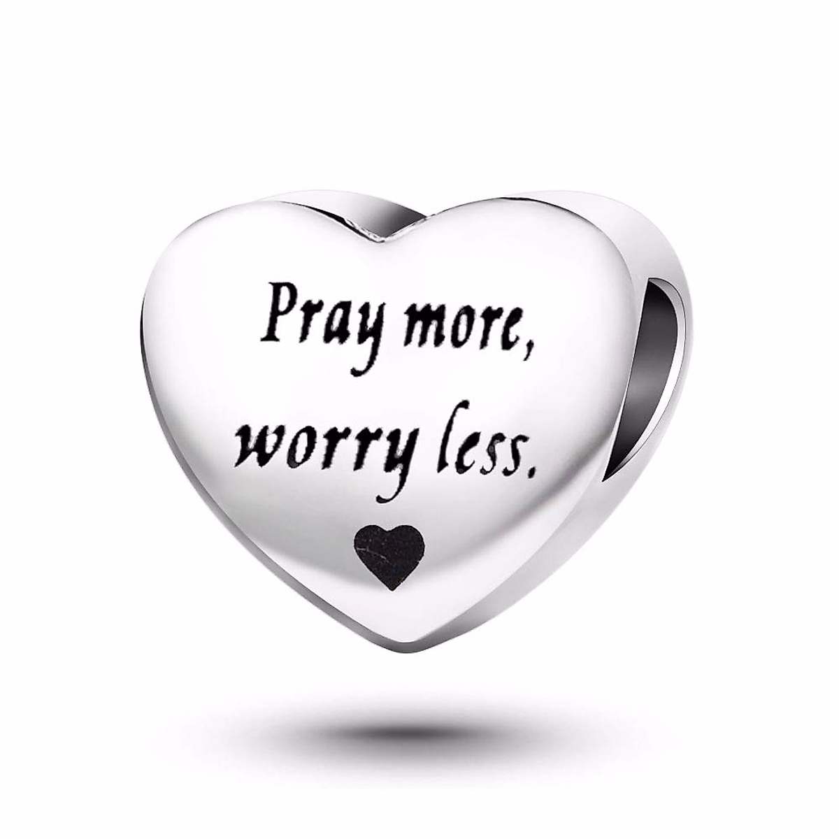 Luluadorn Women Bible Verse Cross God Charm for Bracelets Necklace Pendant Prayer Silver Heart Bead Gifts for Auntie Cousin Niece Granddaughter Grandma Birthday Anniversary