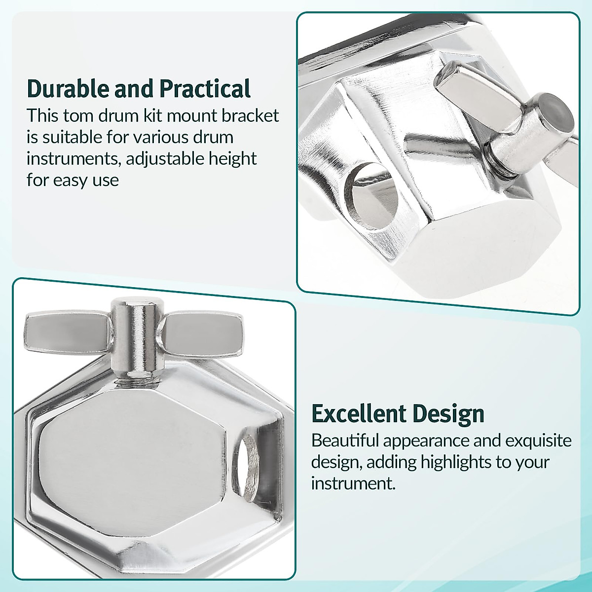 3Pcs Floor Tom Drum Leg Bracket Mount Practical Drum Set Parts Accessories,Drum Holder Base Plate Rack Clamp for Tom Drum Musical Instrument Accessory