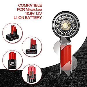 LouSdZoke Cordless LED Work Light for Milwaukee M12 10.8V-12V Li-ion Battery, 27W 6000LM Outdoor Jobsite Floodlight Handheld Flashlight with Pivoting Head