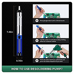 Soldering Iron Kit, Fulljion 60W Automatic Hand held Solder Welding Gun Tool with Welding Wire,Desoldering Pump for Soldering Circuit Board, Home DIY, Electronic Repair