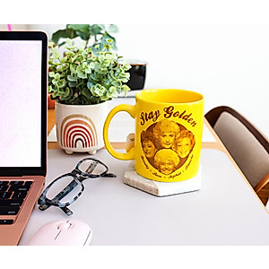 Toynk The Golden Girls Stay Golden Gold Ceramic Mug | BPA-Free Coffee Cup For Espresso, Tea | Holds 20 Ounces