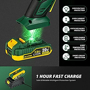 ALEAPOW K4 Cordless Circular Saw, 20V 4-1/2" Lightweight Mini Saw with 2.0Ah Battery, 1h Fast Charger, 2 Blades, Max Cutting Depth: 1-11/16”(90°), 1-1/8”(45°), Ideal for Wood, Plastic and Soft Metal…