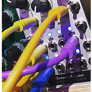 Luigis Modular Supply Spaghetti Eurorack Patch Cables - Package of 5 Gold/Orange Cables, 24 (0 cm)