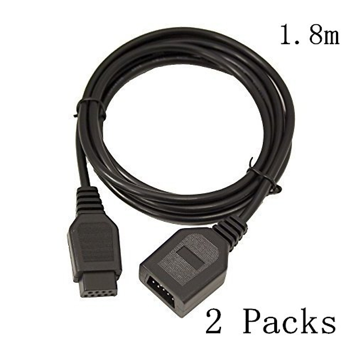 SN-RIGGOR 2-Pack 1.8m 9 Pin Extension Cord Cable for Sega Genesis MD Mega Drive Controlle Extension Sega Genesis 2/3 Controller