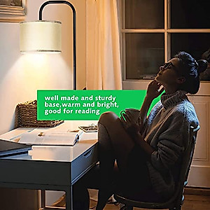 Floor Lamp Standing Floor Arc Floor Lamps Rotated Head 9W 3CCT LED Bulb Mid Century,Modern Standing Lamp Modern Lamp for Living Room Bedroom Office -Linen Lampshade Arched Tall Pole Bright Lamp Black