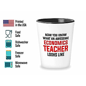 Subject Teacher Shot Glass 1.5oz - economics teacher looks - Economics Teacher Financial Analyst Finance Statistician