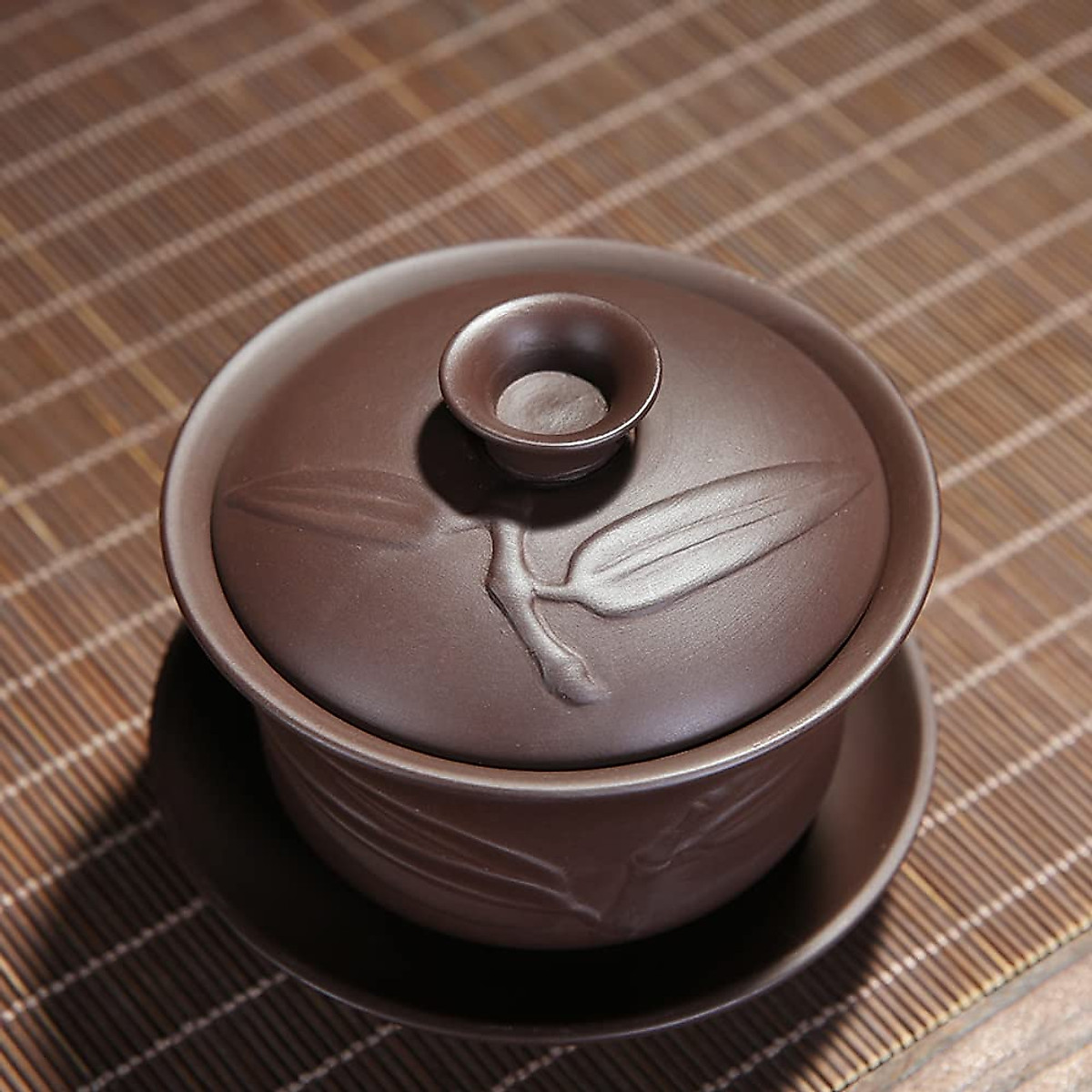 Woonsoon Yixing Chinese Zisha Gaiwan Handmade 150ml China Porcelain Gaiwan Kungfu Teacup Traditional Chinese Teaware Tea Set