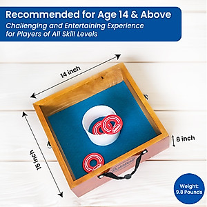 Washer Toss Game Outdoor Games Giant Yard & lawn Games | Set of 2 Solid Wood Targets and 2.5-inch Washers Toss Rings| Bulls-eye Pitching board| Backyard Beach Camping Party for Family & Kids|