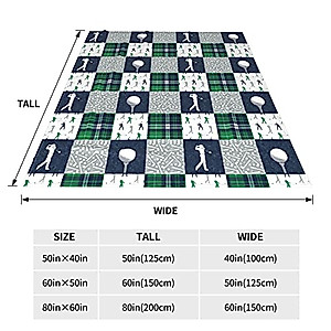 Golf Blanket Throw Soft Fleece Ultra Warm Plush Flannel Blanket for Bed Travel Sofa Couch Office Home Lightweight Gifts Women Men 50"x40"